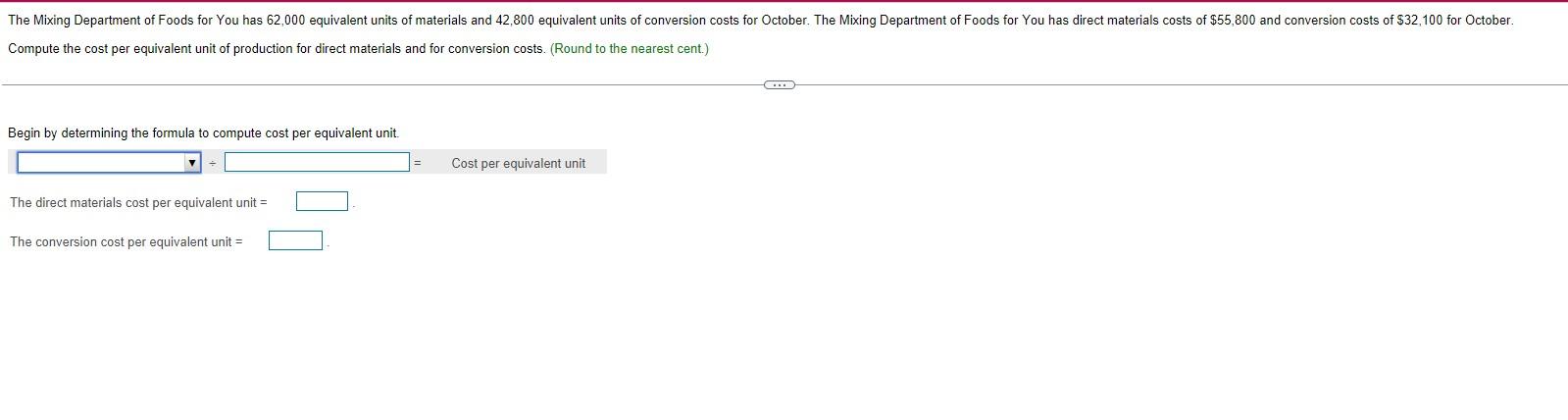 Solved Compute the cost per equivalent unit of production | Chegg.com