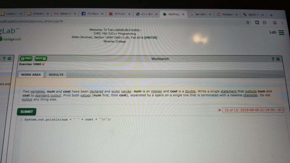 Solved MyProg* G wo varie 1 Homew* MATHT + Home Checko x M | Chegg.com