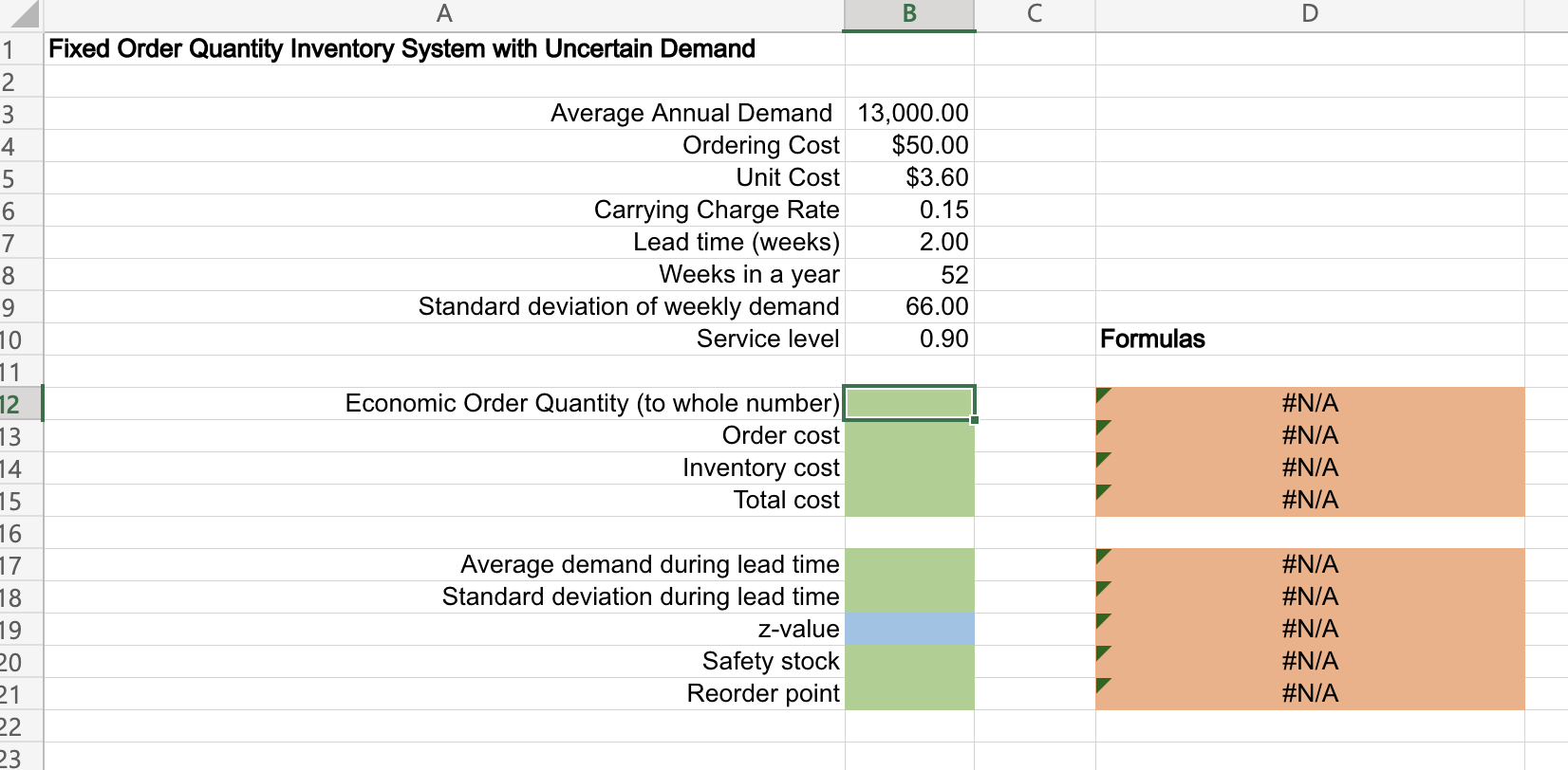 Fixed Order Quantity Inventory System with Uncertain | Chegg.com