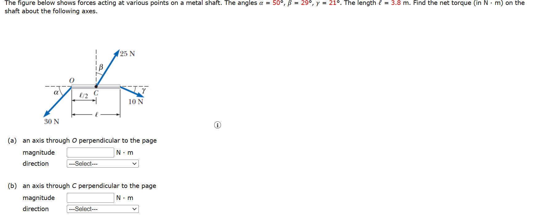 Solved The figure below shows forces acting at ﻿various | Chegg.com