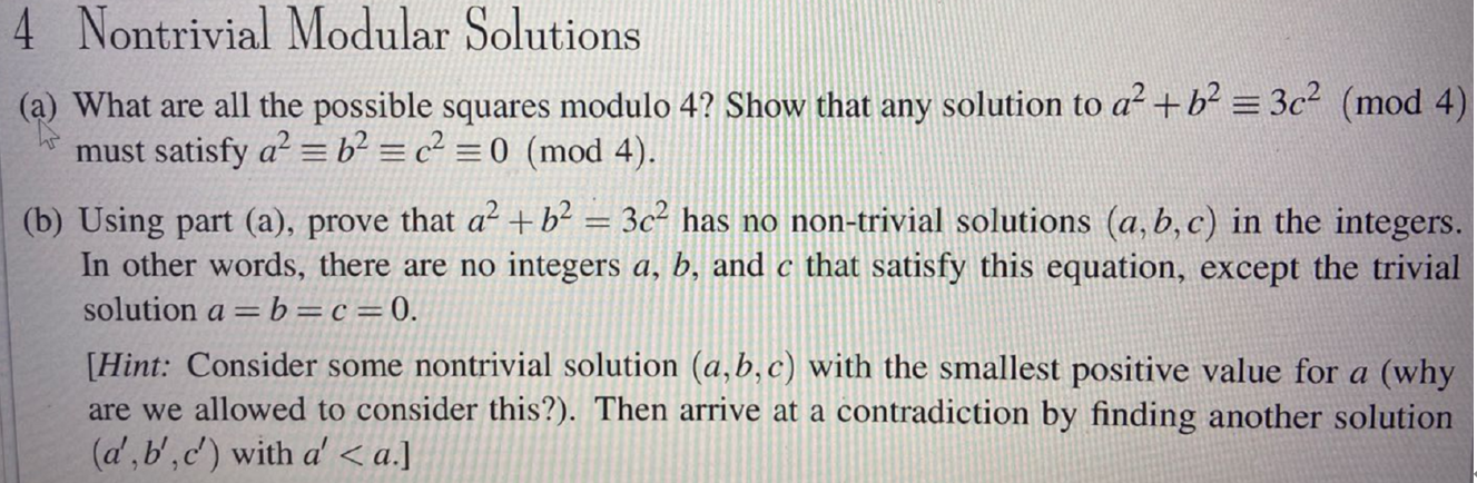 Solved 4 Nontrivial Modular Solutions (a) What are all the | Chegg.com