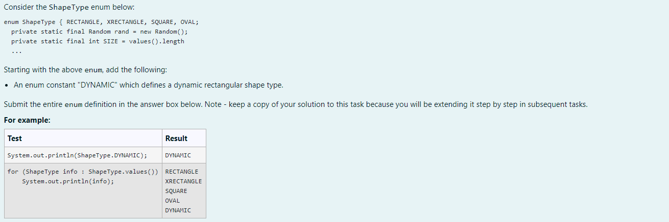 Solved Consider the Shape Type enum below: enum ShapeType { | Chegg.com