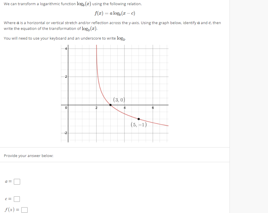 Solved We Can Transform A Logarithmic Function Logb X Using