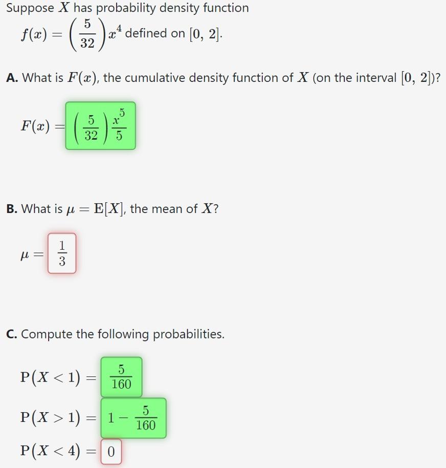 Solved Suppose X has probability density function | Chegg.com