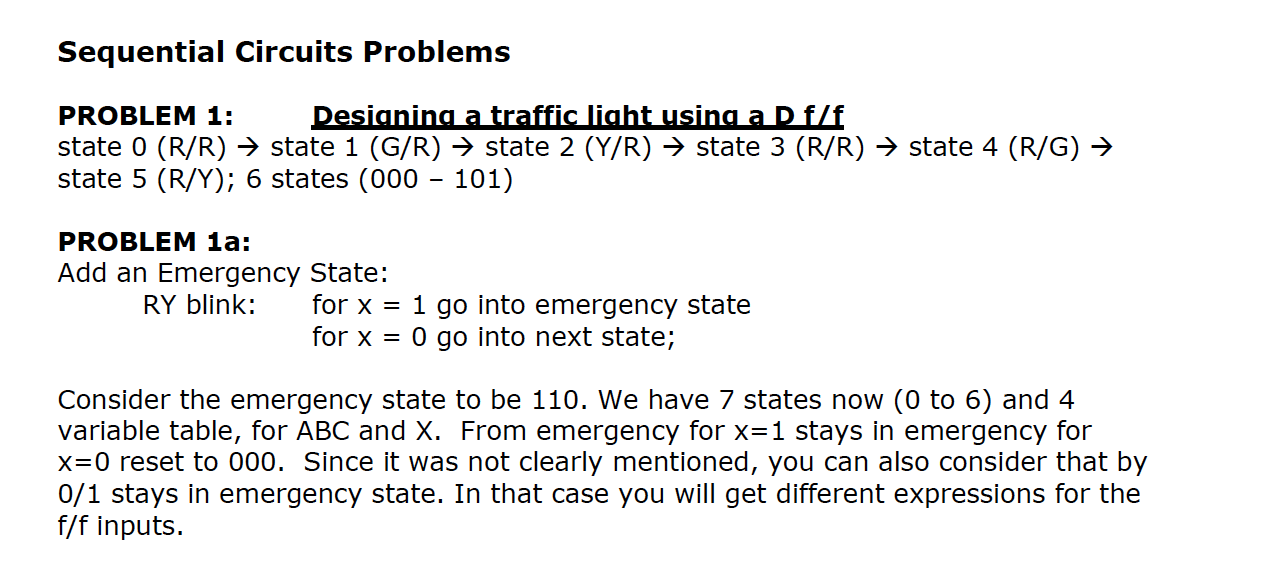 Sequential Circuits Problems PROBLEM 1: Designing a | Chegg.com