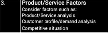 Solved 3. Product/Service Factors Consider factors such as: | Chegg.com