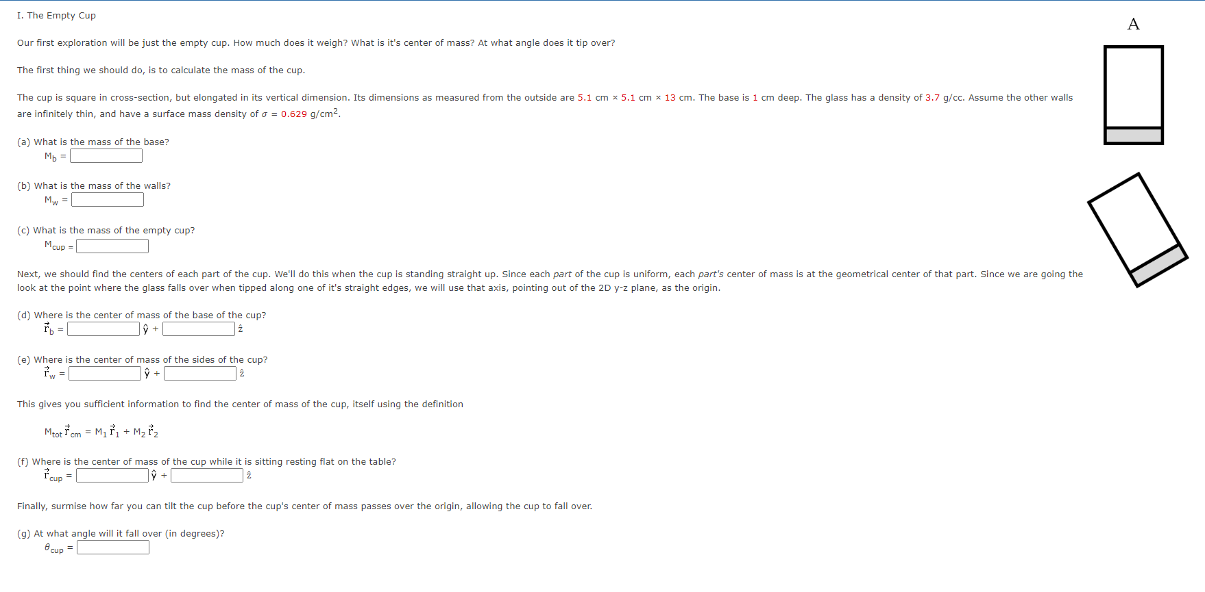 Solved I. The Empty CupOur first exploration will be just | Chegg.com