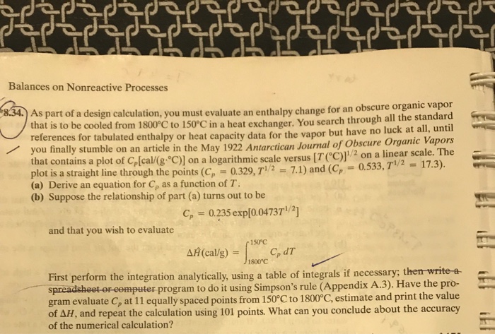 Solved Balances on Nonreactive Processes 8.34 As part of a | Chegg.com