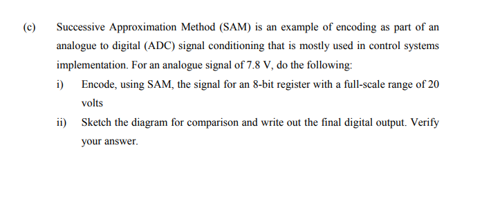 Solved (c) Successive Approximation Method (SAM) is an | Chegg.com