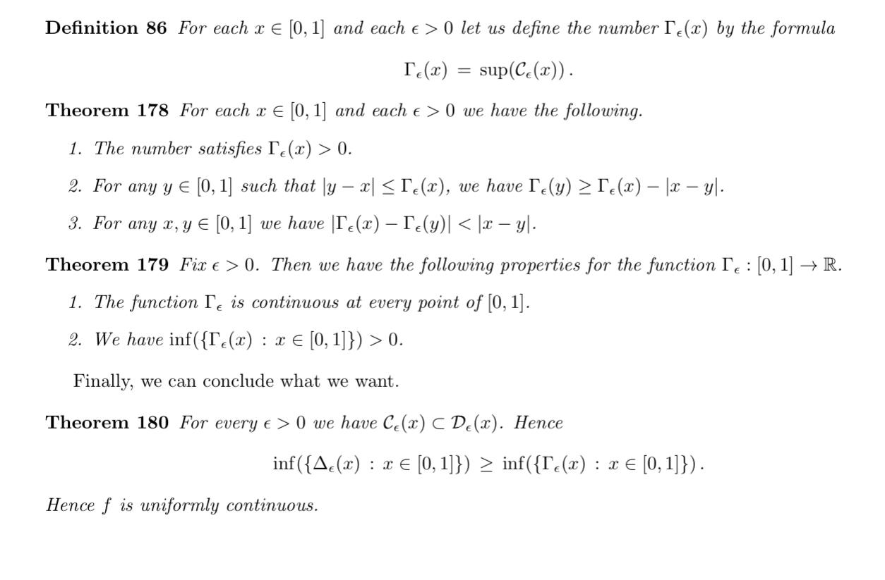 Solved Theorem 176 Given e > 0 let us define a function Ac : | Chegg.com