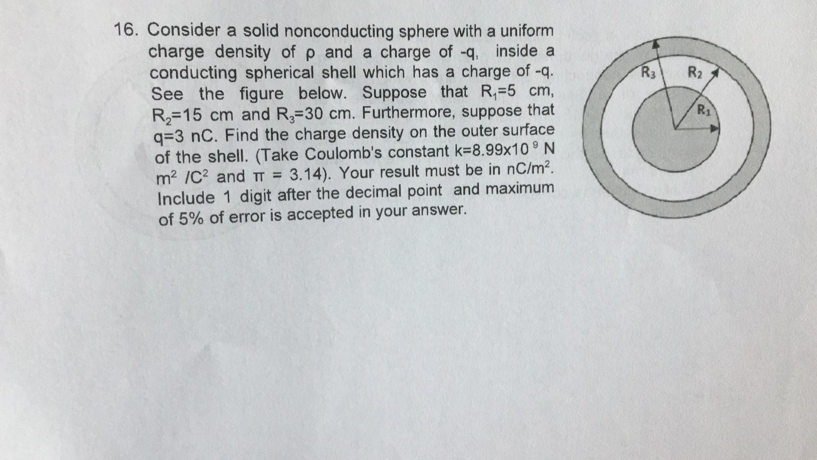 Solved R2 16. Consider a solid nonconducting sphere with a | Chegg.com
