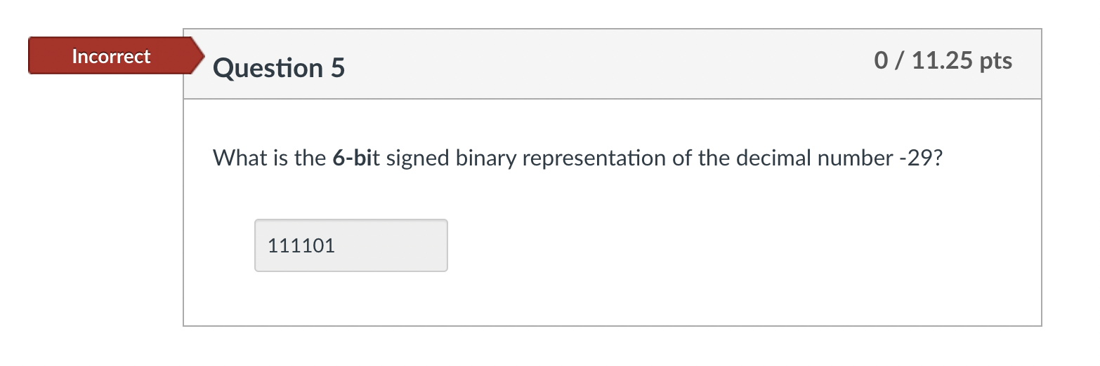 Solved What is the 6-bit signed binary representation of the | Chegg.com