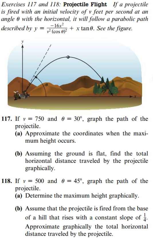 Solved Exercises 117 and 118: Projectile Flight If a | Chegg.com