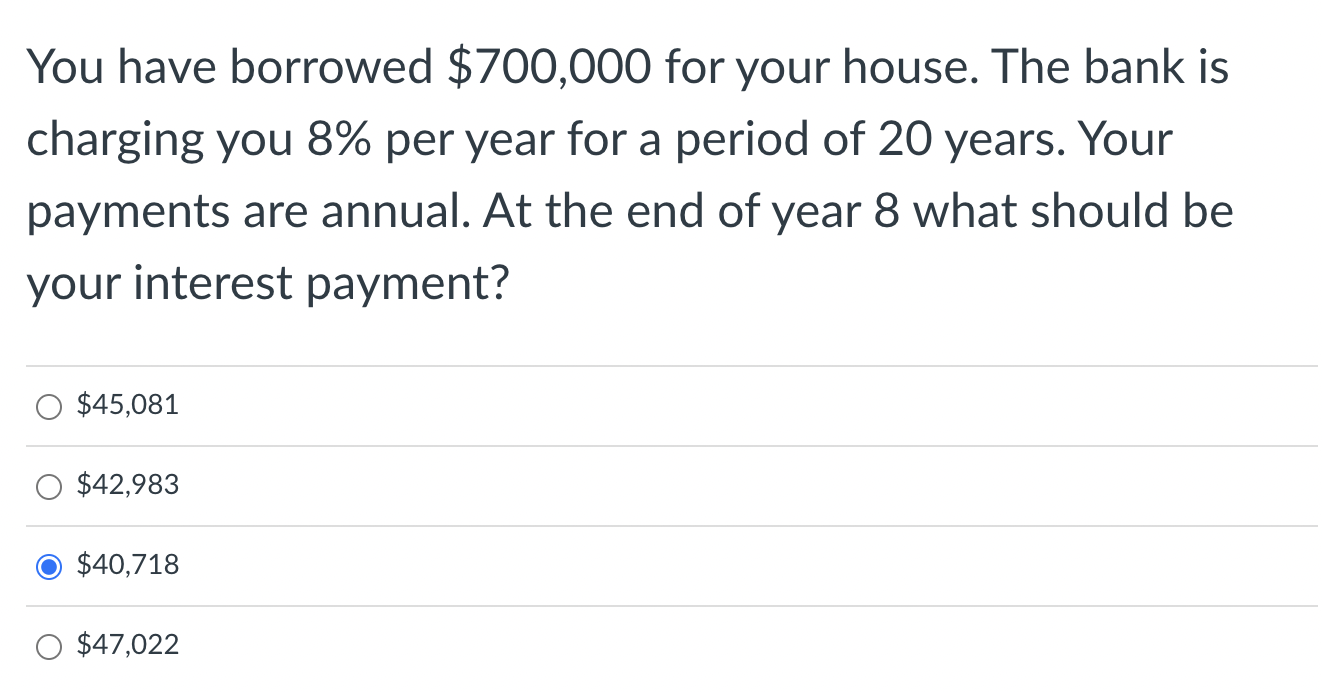 Solved You have borrowed $700,000 ﻿for your house. The bank | Chegg.com