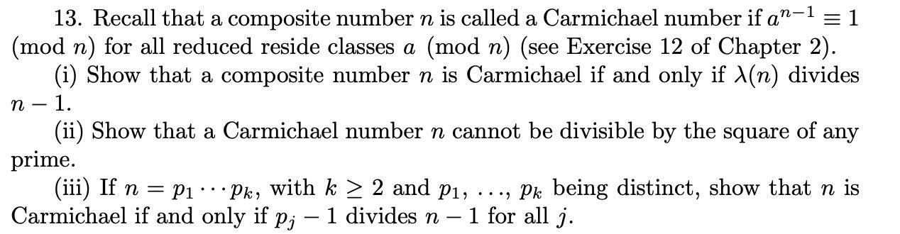 Solved 13. Recall that a composite number n is called a | Chegg.com