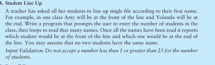 Solved 4. Student Line Up A teacher has asked all her | Chegg.com