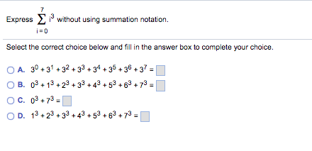Solved Express without using summation notation Select the | Chegg.com