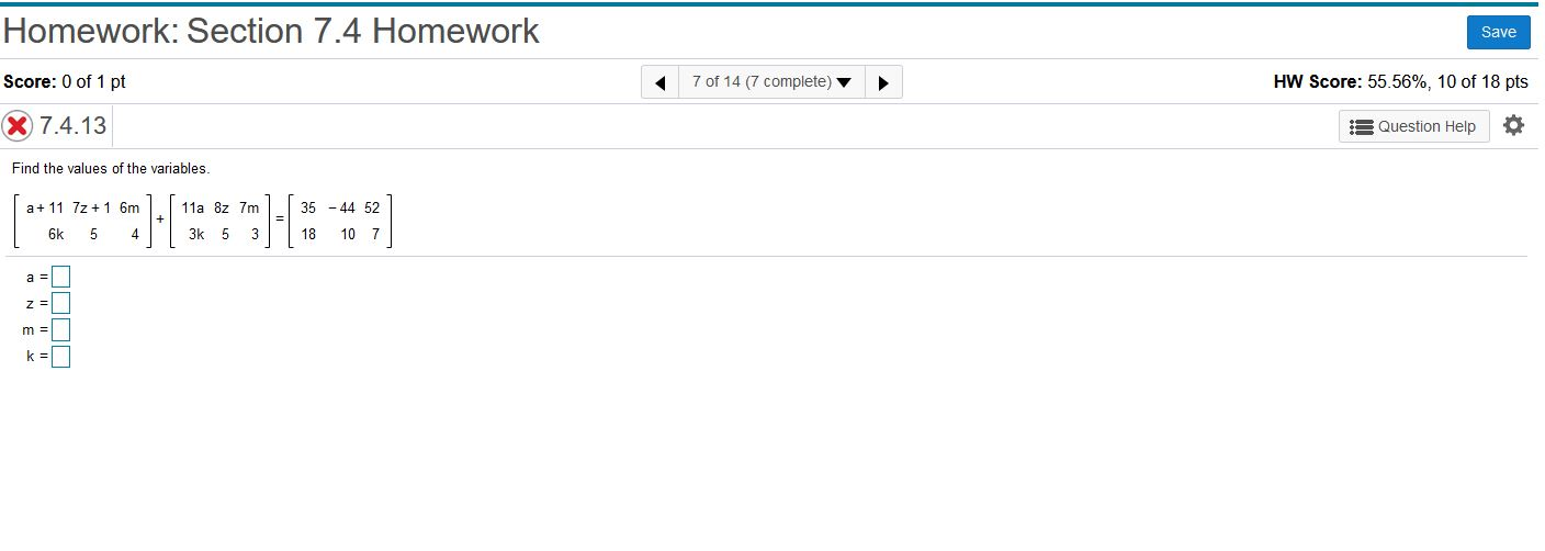 Solved Homework Section 7 4 Homework Save Score 0 Of 1 Pt