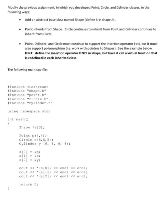 Solved Modify The Previous Assignment In Which You 1364