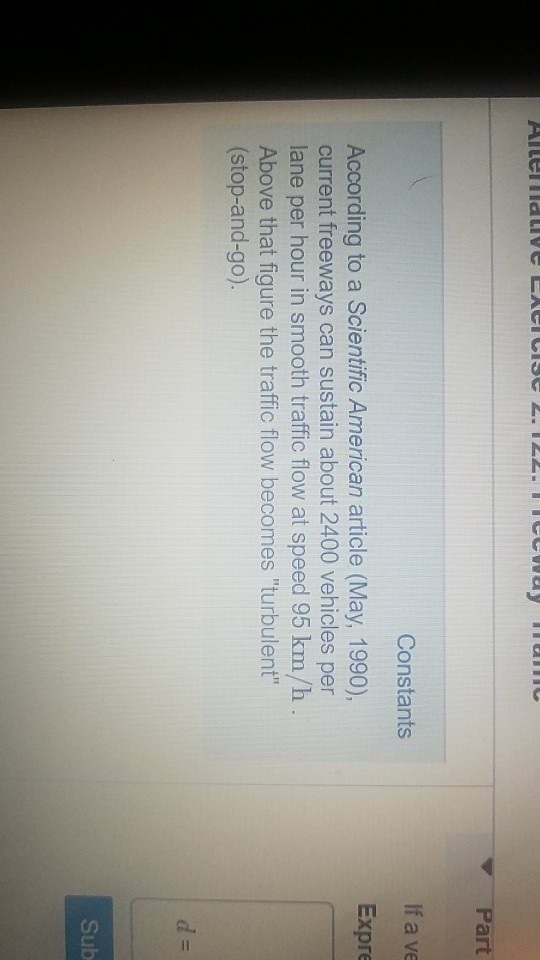 Solved Part Constants If a ve Expre According to a | Chegg.com