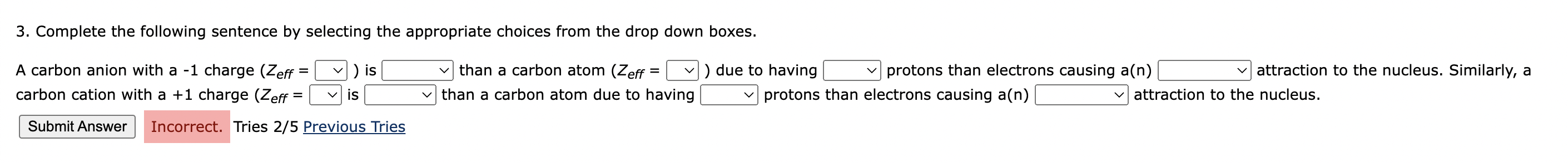 Solved 3. Complete the following sentence by selecting the | Chegg.com