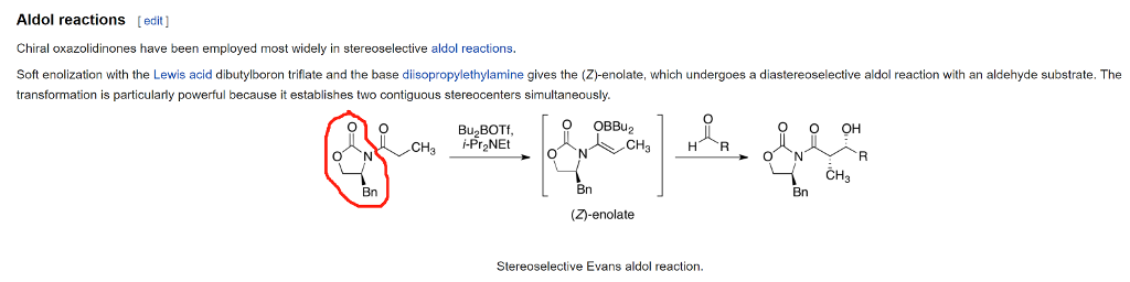 Solved Aldol reactions [edit Chiral oxazolidinones have been | Chegg.com