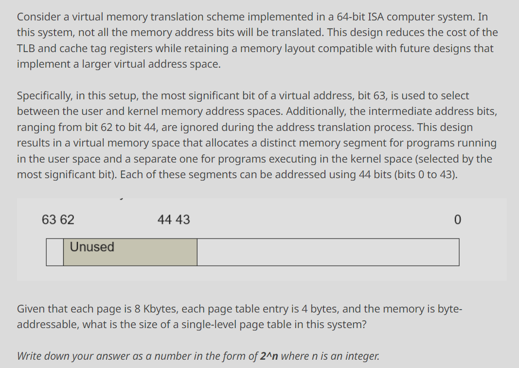 Solved Consider a virtual memory translation scheme | Chegg.com