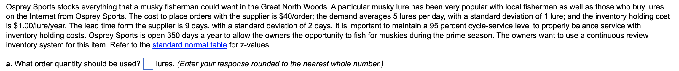 Solved b. What reorder point should be used? c. What is the | Chegg.com