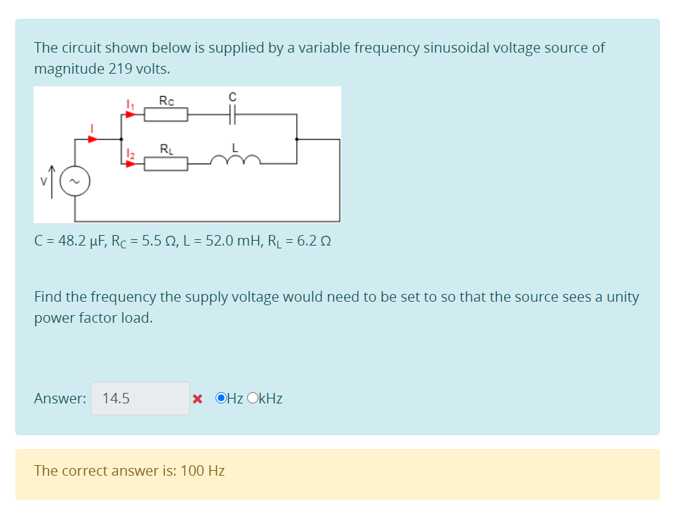 Solved The circuit shown below is supplied by a variable | Chegg.com