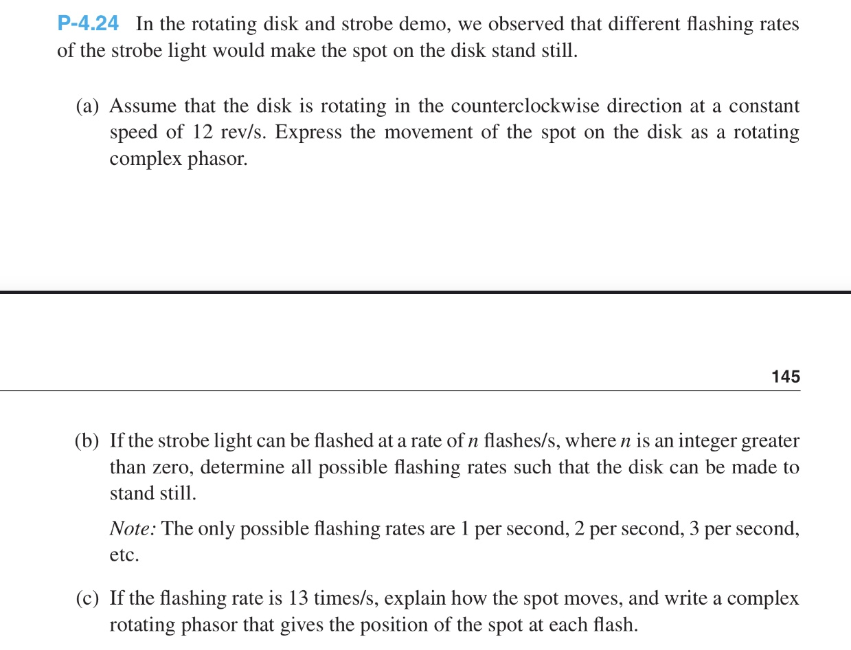 Solved P-4.24 In the rotating disk and strobe demo, we | Chegg.com