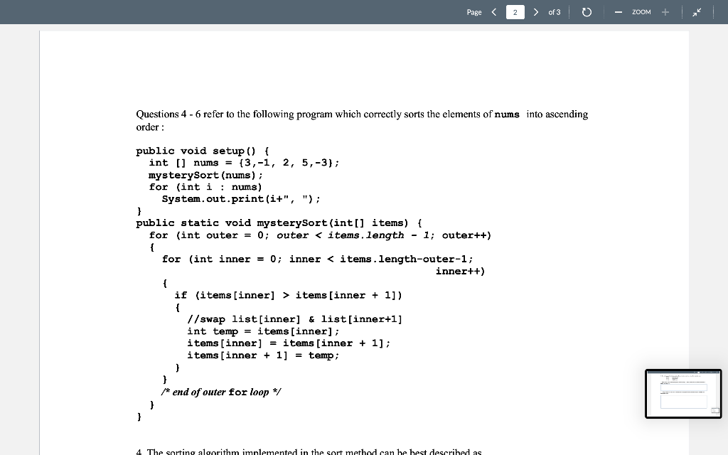 Solved Sorting Practice Questions 1 - 3 refer to the | Chegg.com