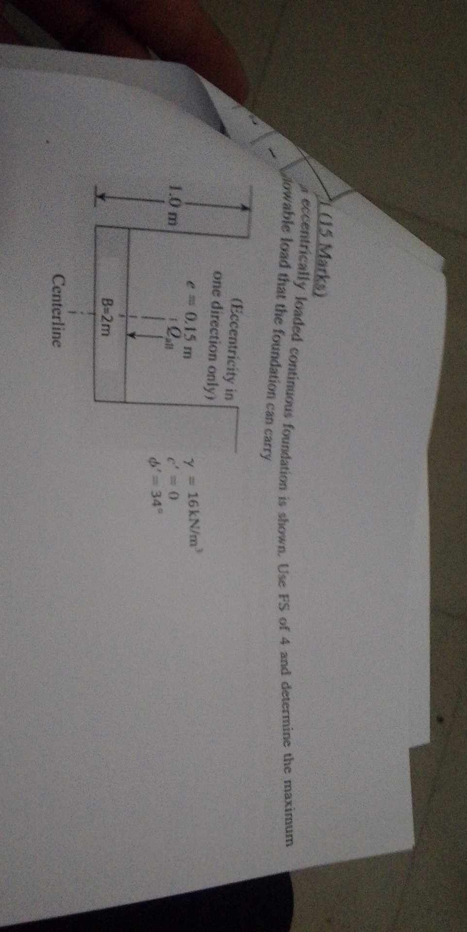 Solved cecentrically loaded continuous foundation is ﻿shown. | Chegg.com