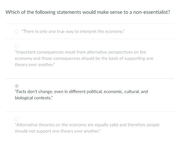 Solved Which of the following statements would make sense to | Chegg.com