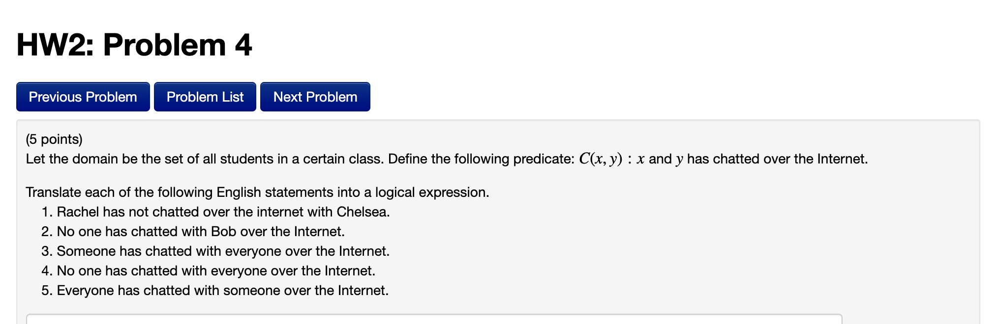 Solved HW2: Problem 4 Previous Problem Problem List Next | Chegg.com