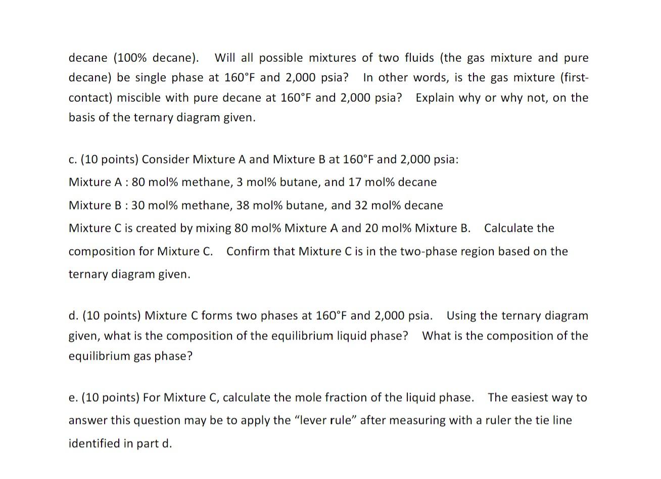 Solved 2. (40 points) Using the ternary diagram given below | Chegg.com