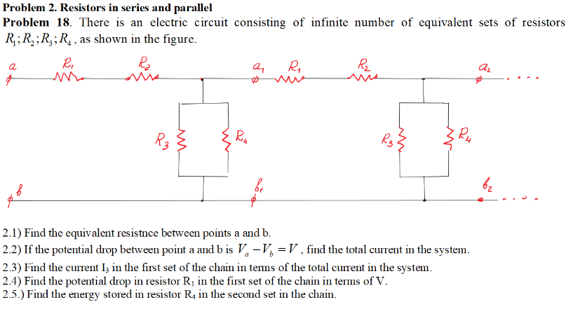 Solved Problem 2. Resistors in series and parallel Problem | Chegg.com