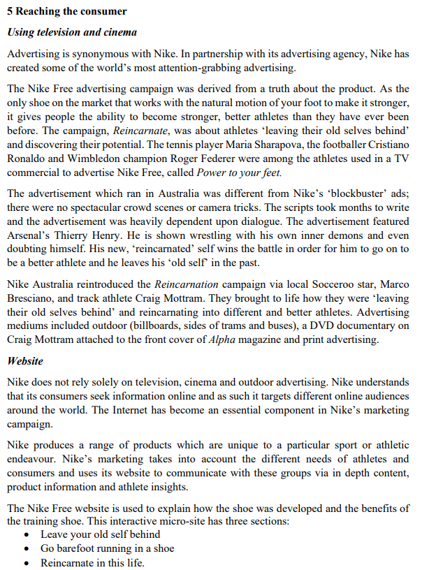 Solved ANSWER ALL QUESTIONS Nike: Product Development-From | Chegg.com