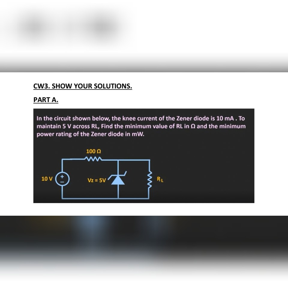 Solved CW3. SHOW YOUR SOLUTIONS. PART A. In the circuit | Chegg.com