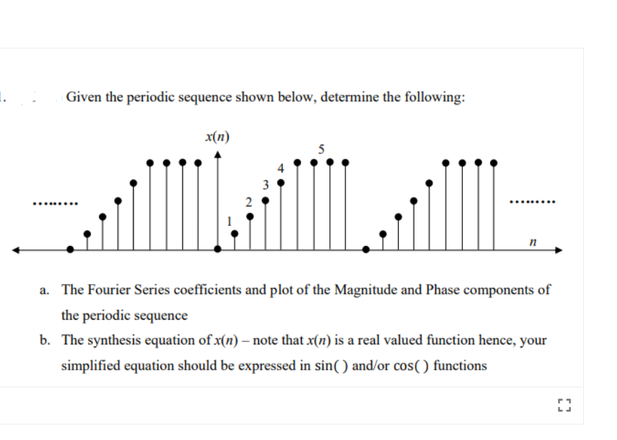 Solved Given The Periodic Sequence Shown Below Determine