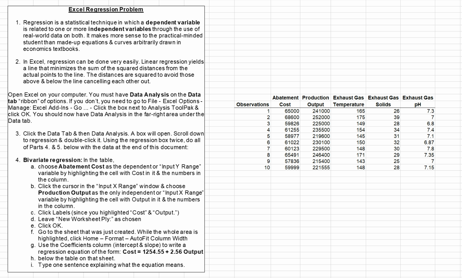 Solved hello one of the practice excel sheet problems for | Chegg.com