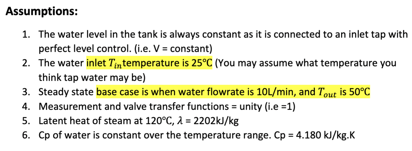Solved The following water heater is operated using steam at | Chegg.com