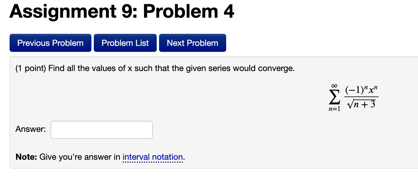 Solved Assignment 9: Problem 4 (1 point) Find all the values | Chegg.com