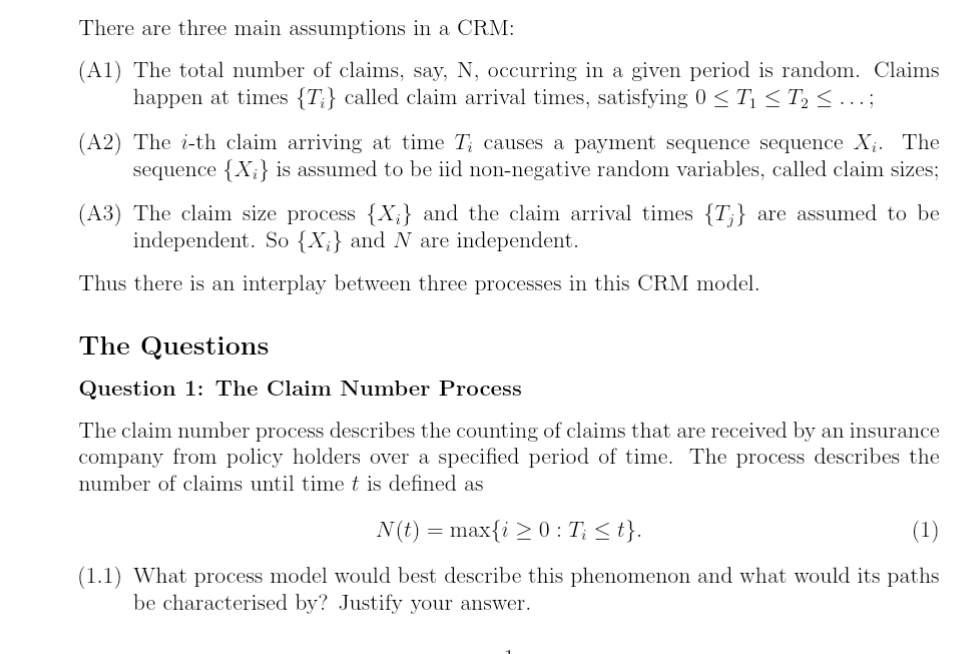 Solved There are three main assumptions in a CRM: (A1) The | Chegg.com