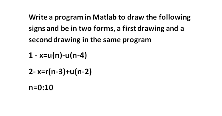 Solved Write a program in Matlab to draw the following signs | Chegg.com