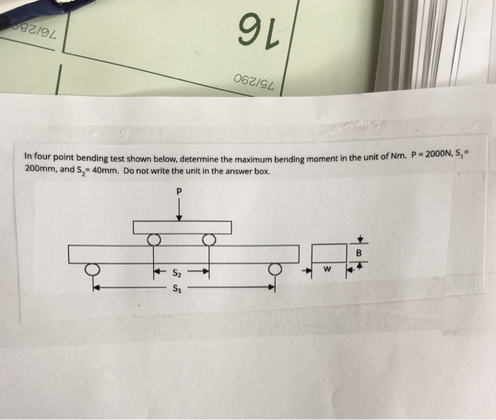 Solved In four point bending test shown below, determine the | Chegg.com