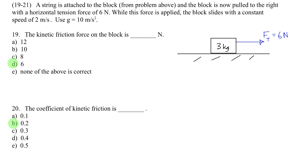 Solved (19-21) A string is attached to the block (from | Chegg.com