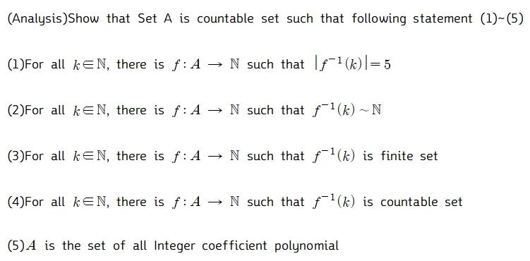 Solved (Analysis)Show that set A is countable set such that | Chegg.com