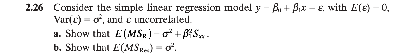 Solved Consider the simple linear regression model | Chegg.com