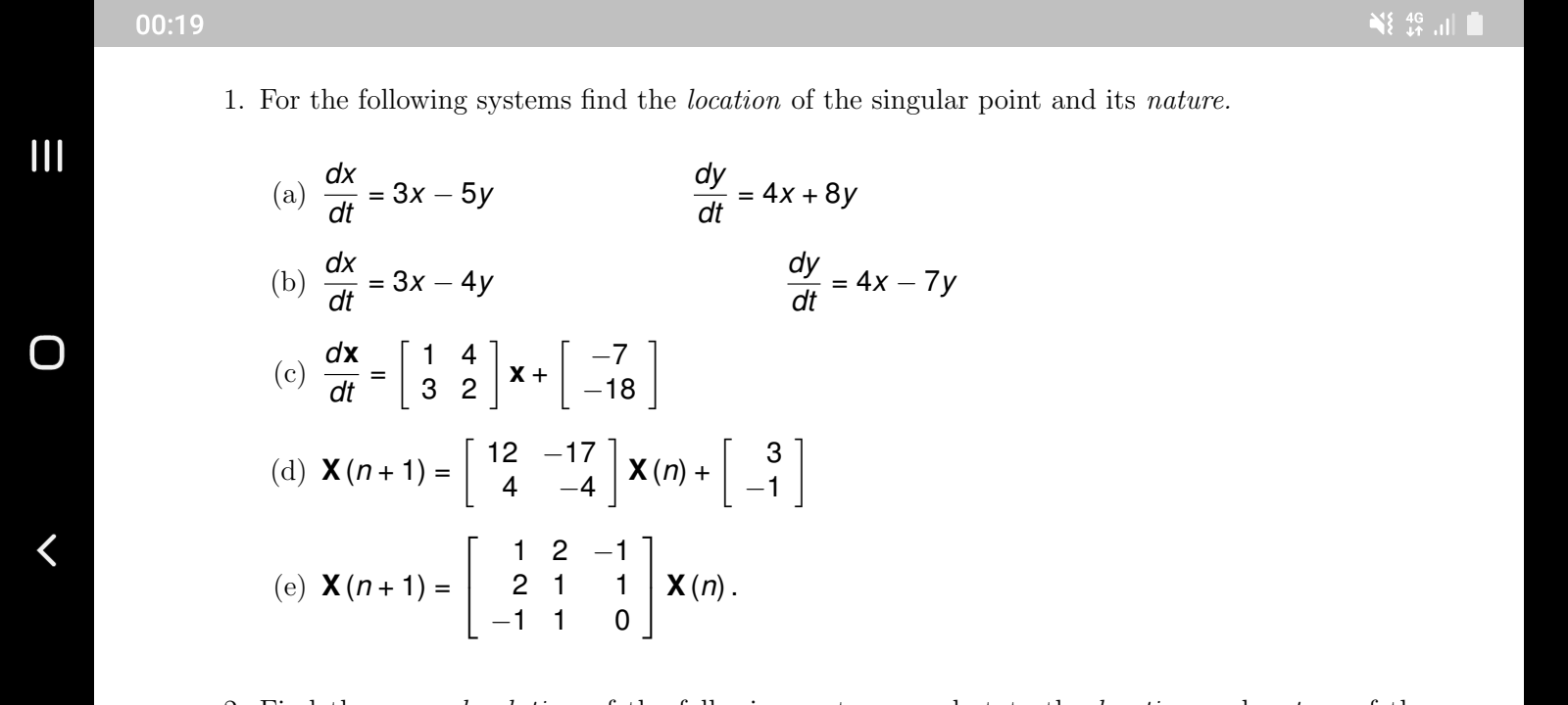 Solved 1. For the following systems find the location of the | Chegg.com