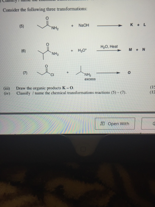 Solved Consider the following three transformations: NH2 | Chegg.com